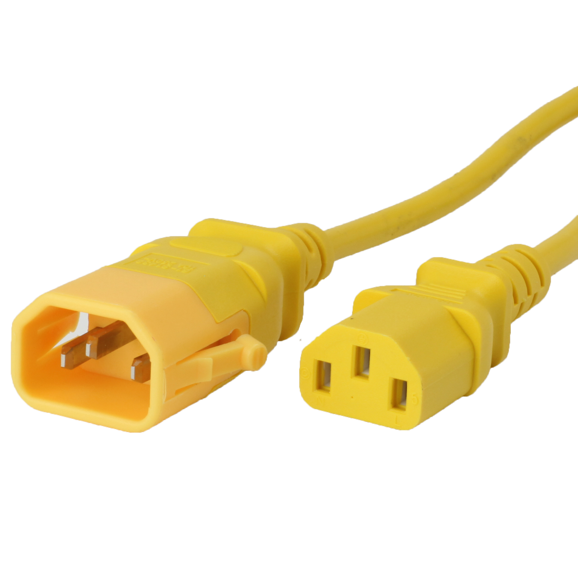3FT C13 C14 P-LOCK 10A 250V YELLOW Power Cord