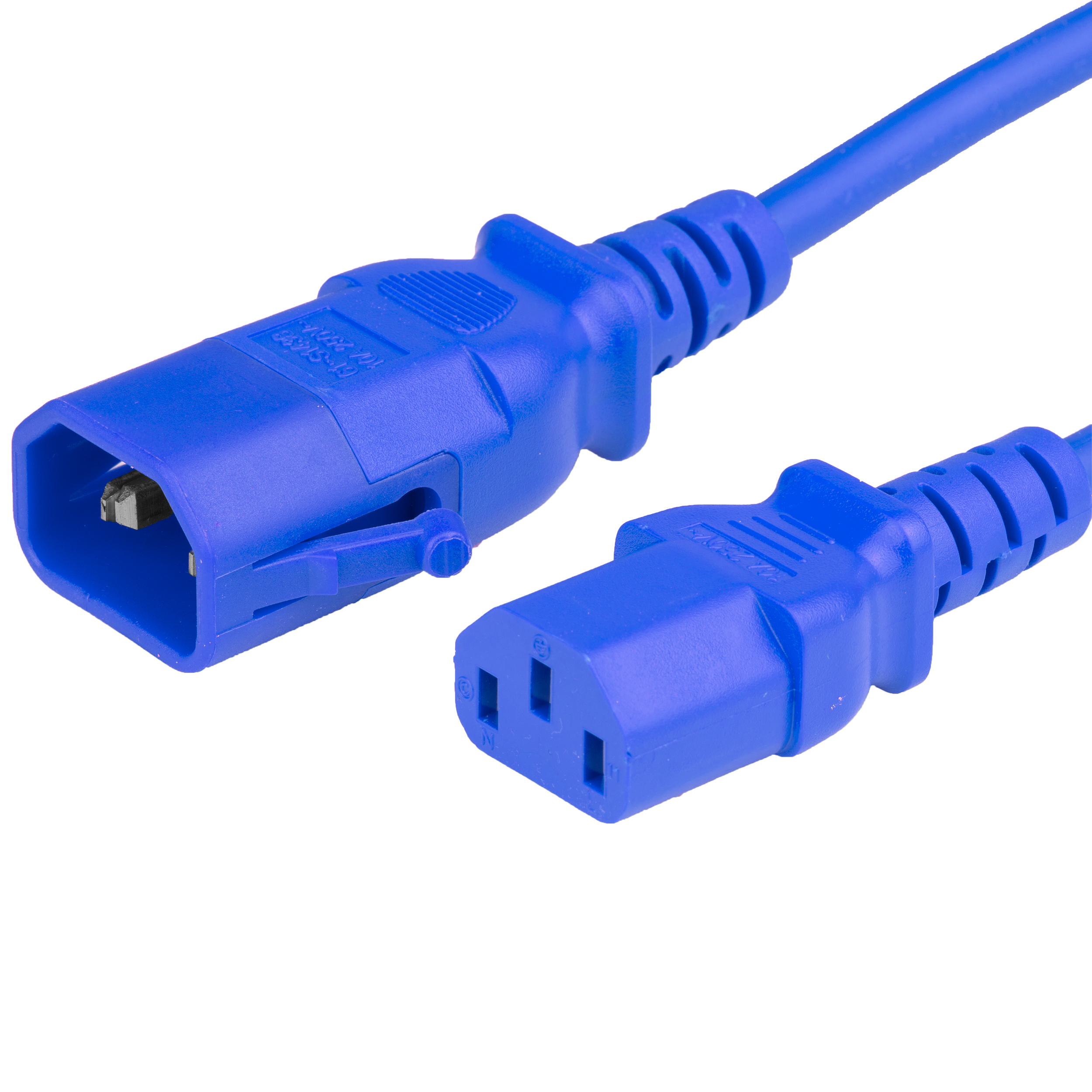 2FT P-LOCK C14 C13 15A 250V Power Cord - BLUE