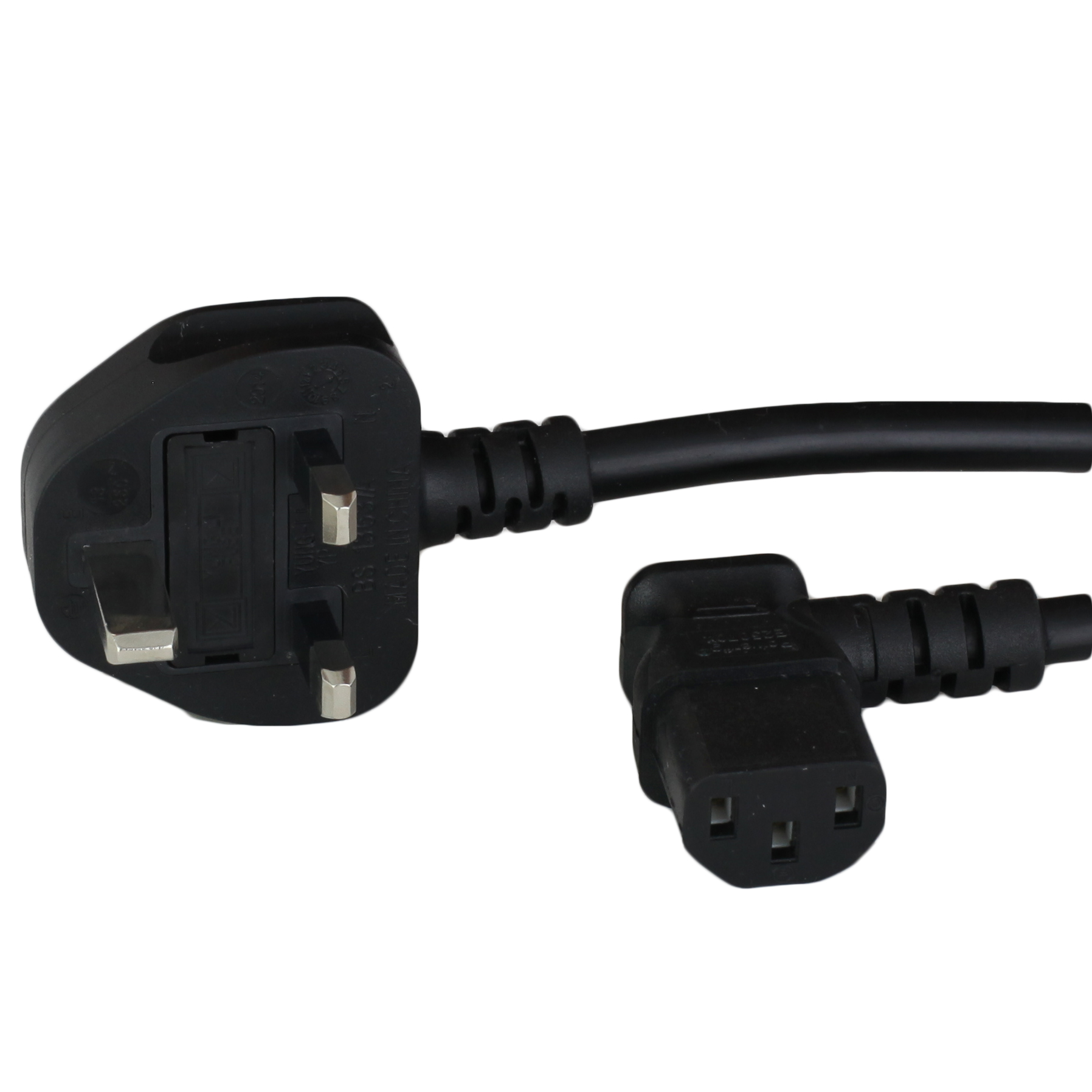 2m UK BS1363 Down Angle to C13 RIGHT ANGLE H05VV-F3G1.0