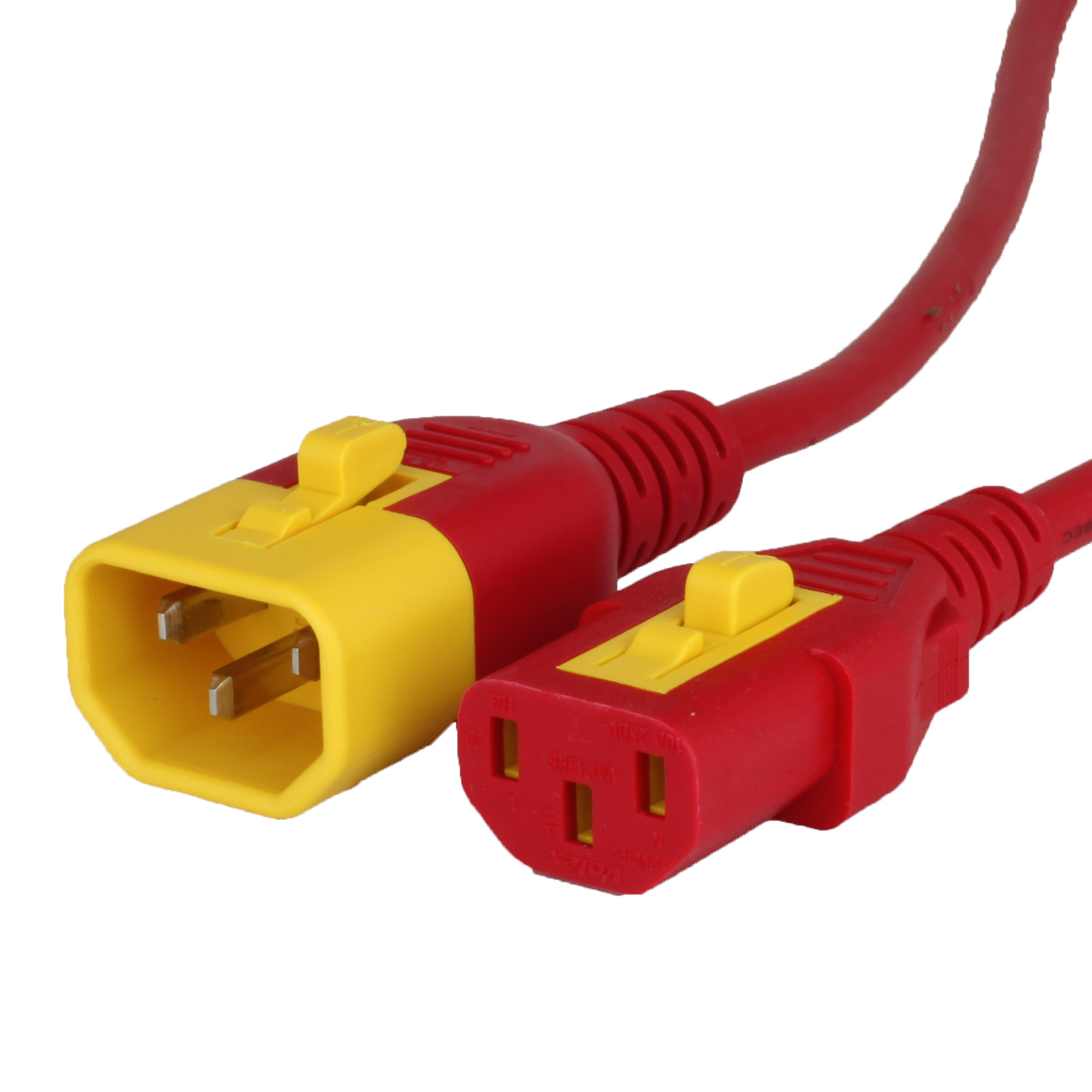 6FT C13 C14 V-LOCK 10A 250V RED Power Cord