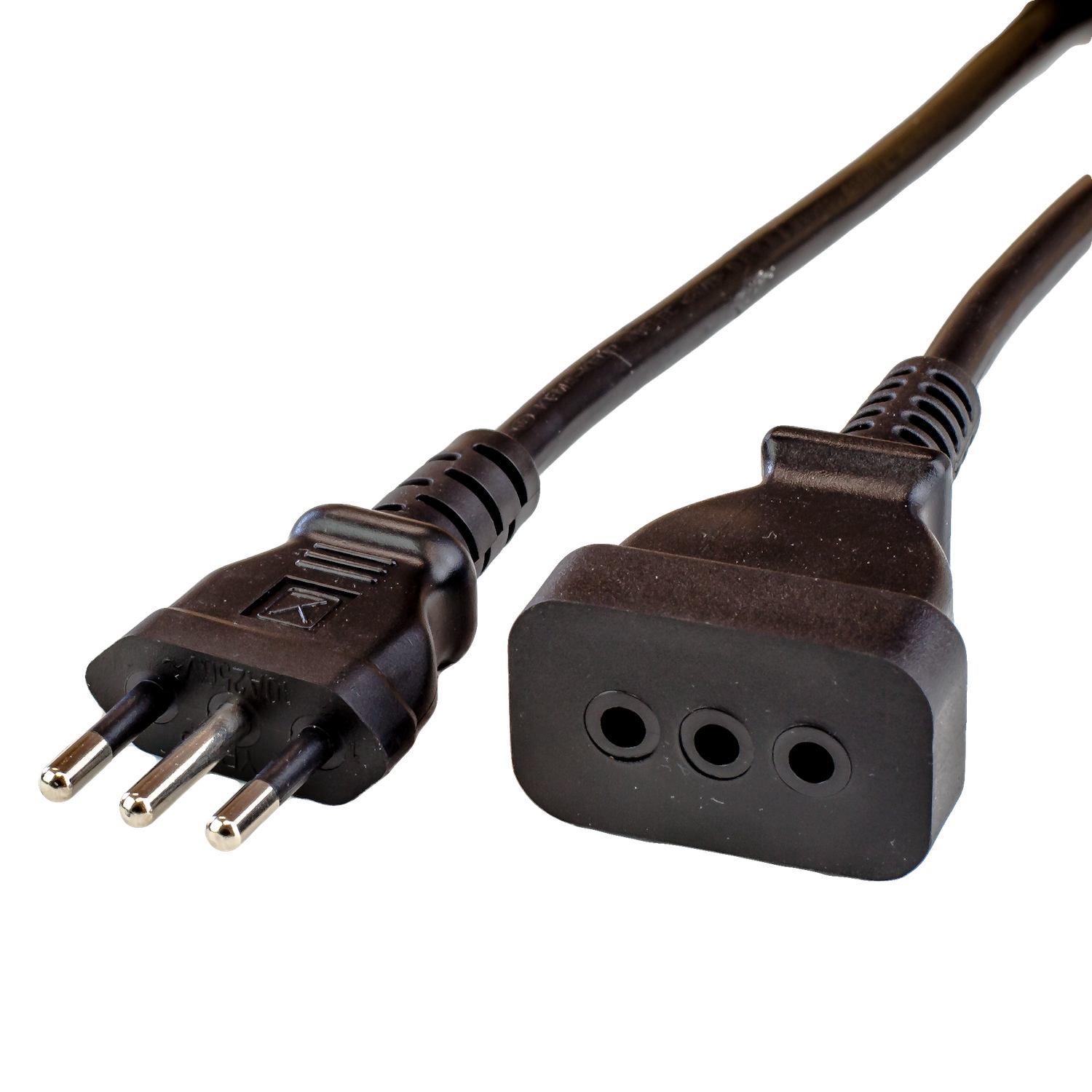 25FT 7.6m Italy CEI23-50 10A 250V Extension Cord - BLACK)