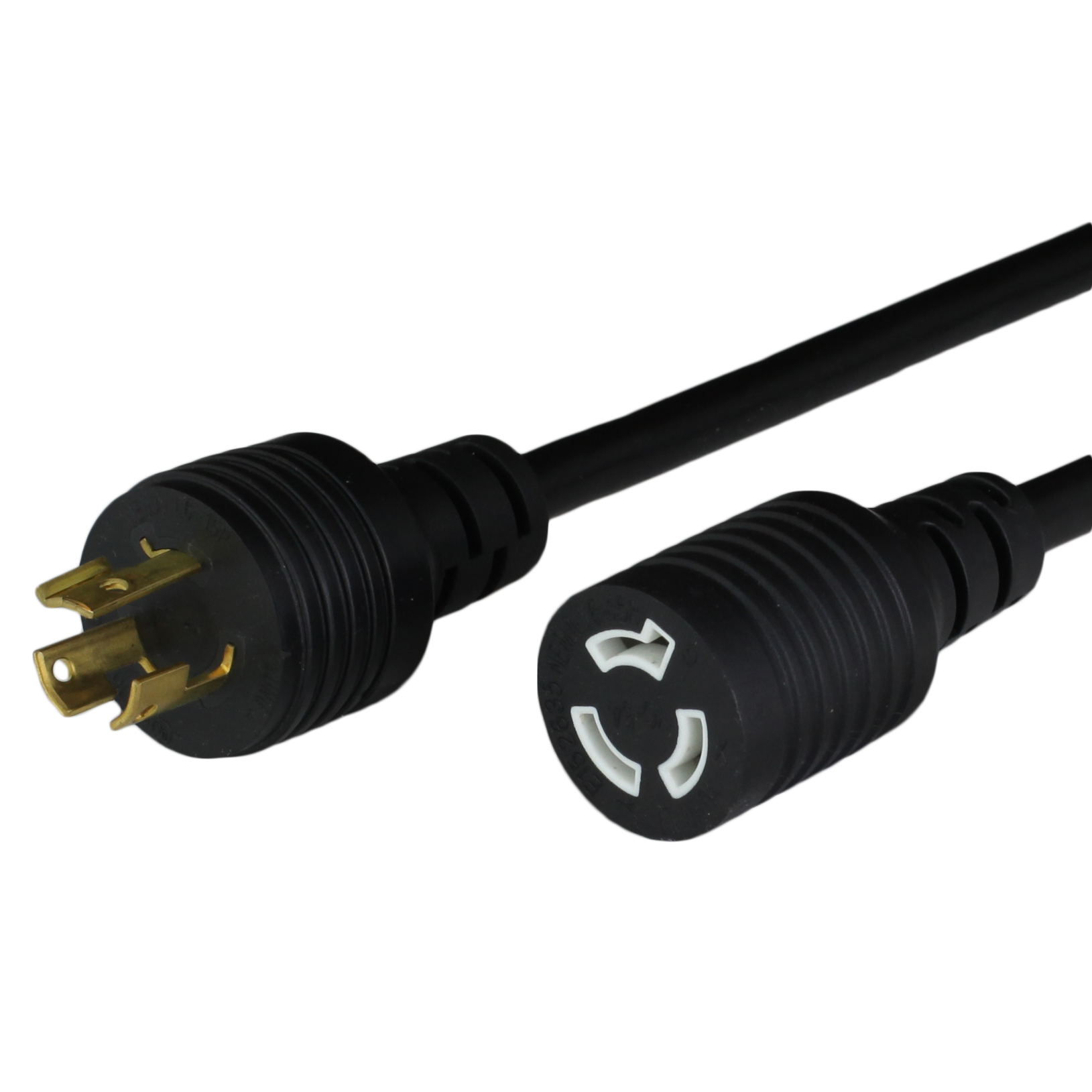 10FT NEMA L6-15 15A 250V 14awg Extension Cord - BLACK