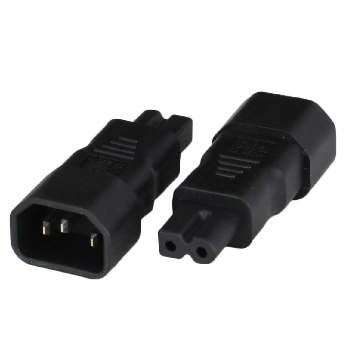 Adapter IEC60320 C14 Plug to C7 Polarized Connector 10A 250V Black
