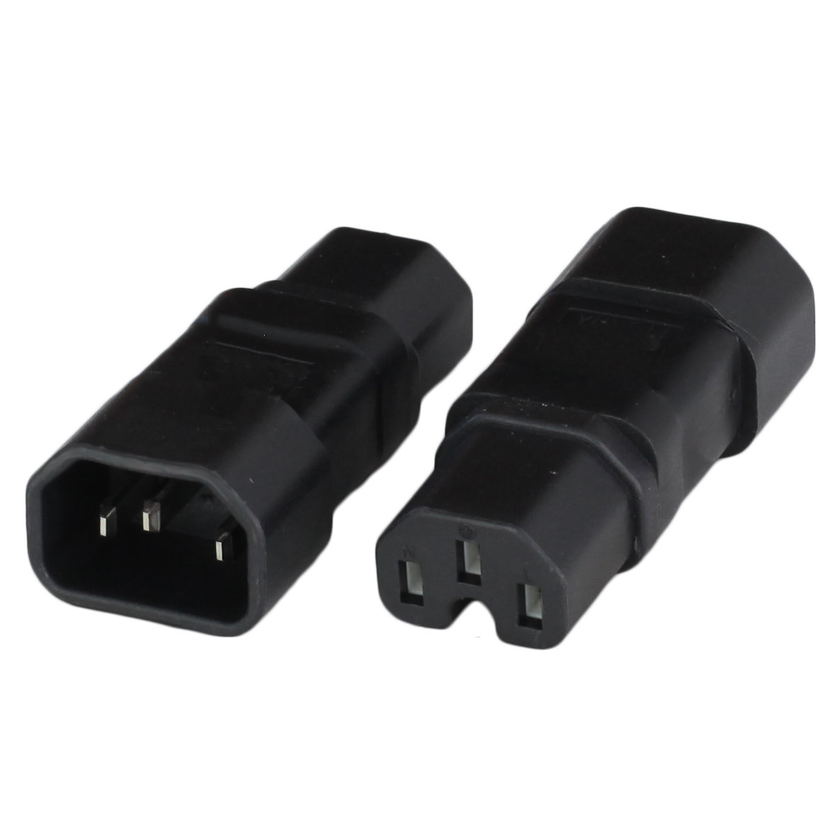 Adapter IEC60320 C14 Plug To IEC 60320 C15 Connector Black)